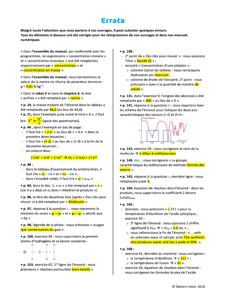 Corrigés Hatier Chap 4 Et 5 Du Cours | PDF