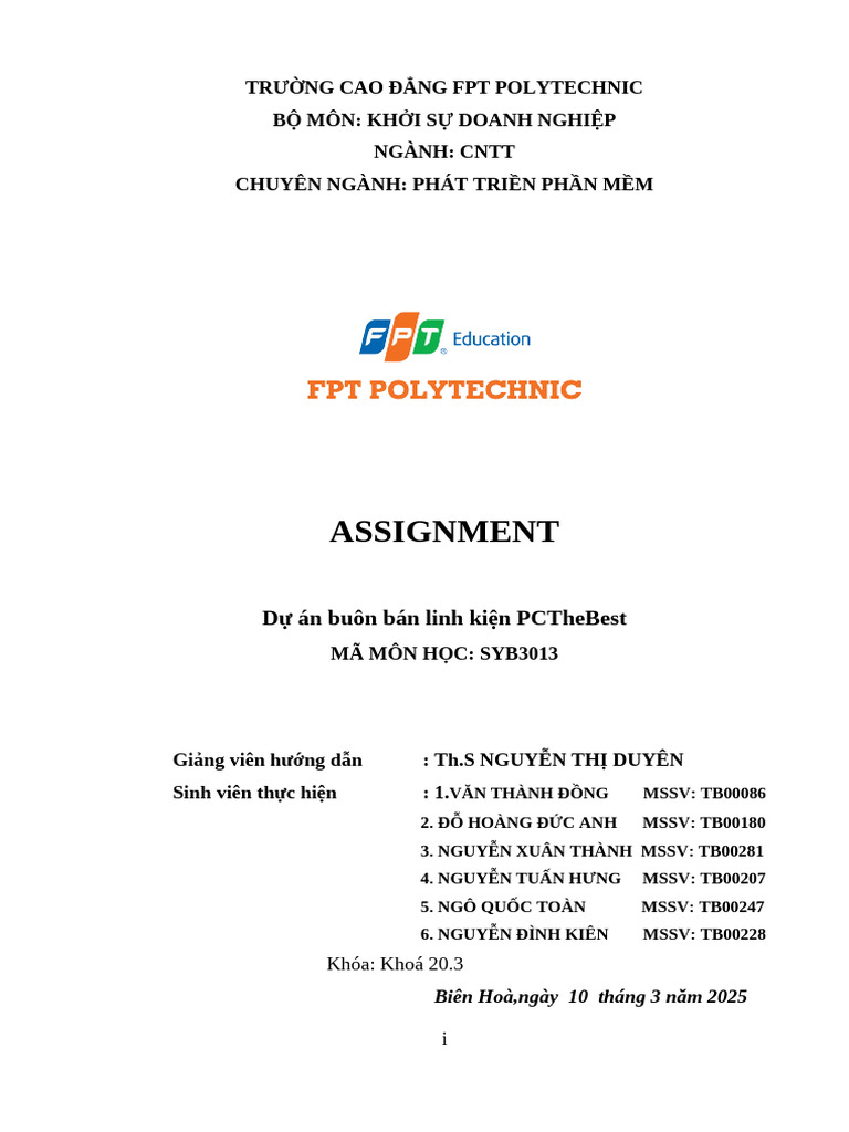 Form Mau Bao Cao Assignment | PDF