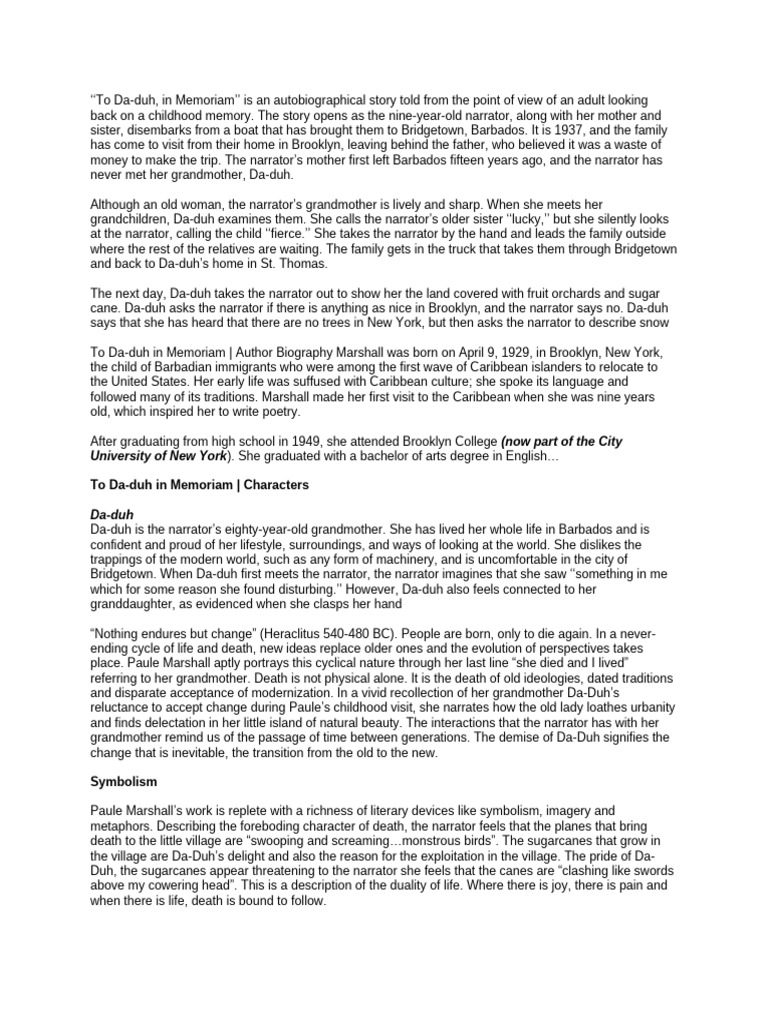 Da-duh's Legacy in Barbados 1937 | PDF