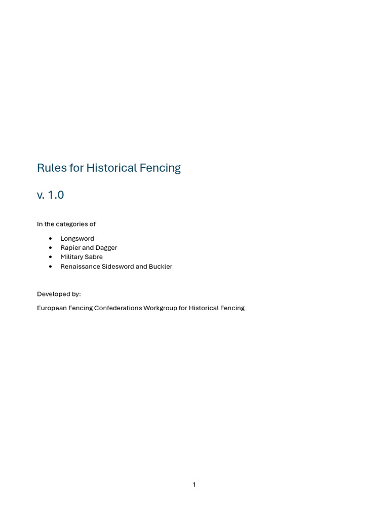 Historical Fencing Rules Overview | PDF | Fencing | Blade