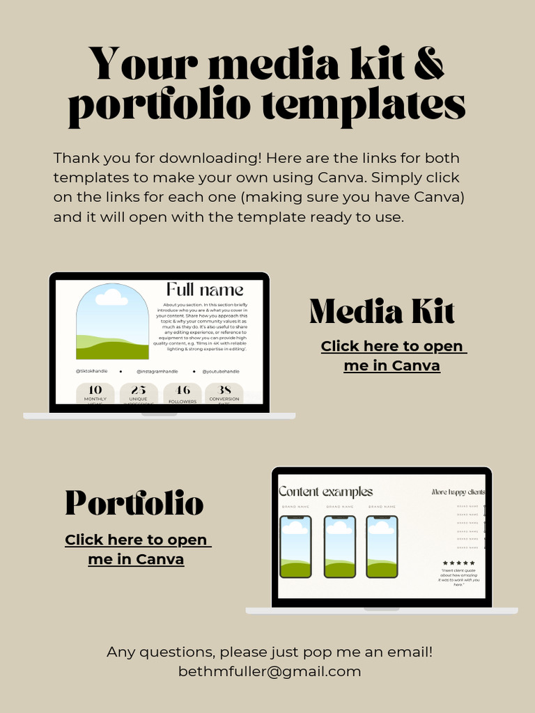 Your Media Kit & Portfolio Templates | PDF
