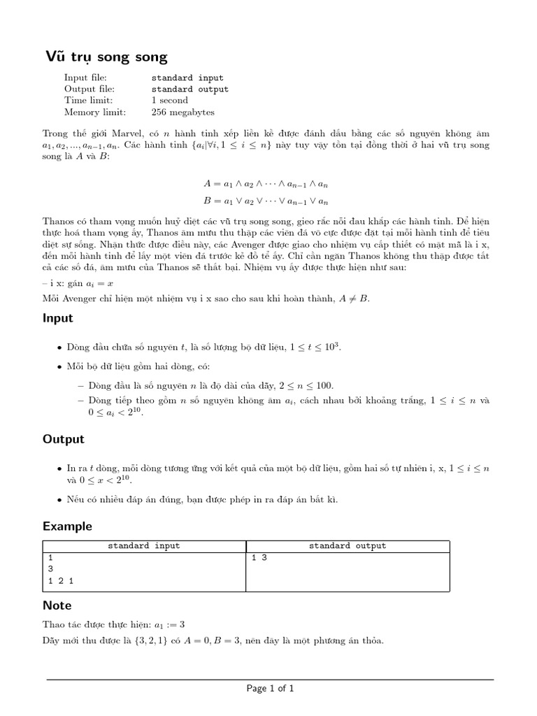 Vũ TR Song Song: Input | PDF