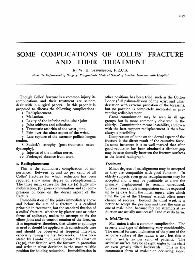 Complicaciones de Colles | PDF | Anatomical Terms Of Motion | Musculoskeletal System
