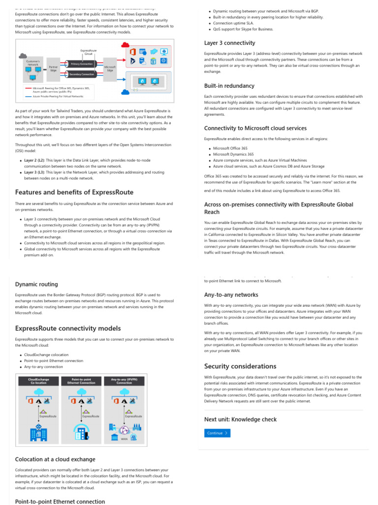 Azure ExpressRoute Overview and Benefits | PDF | Computer Network ...