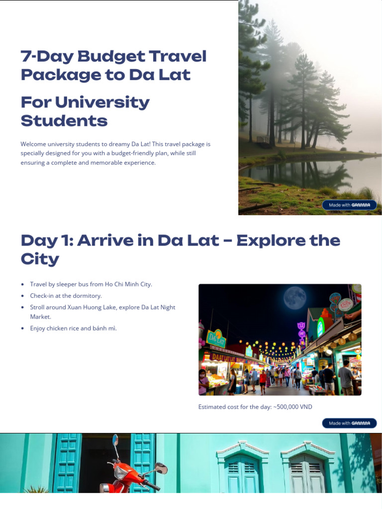7 Day Budget Travel Package To Da Lat | PDF | Cuisine | Cooking