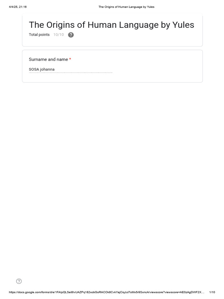 The Origins of Human Language by Yules | PDF | Speech | Language ...