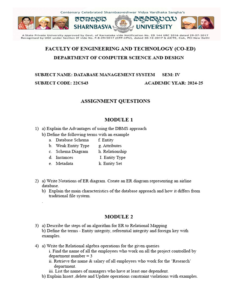 Dbms Assignment Questions (1) | PDF