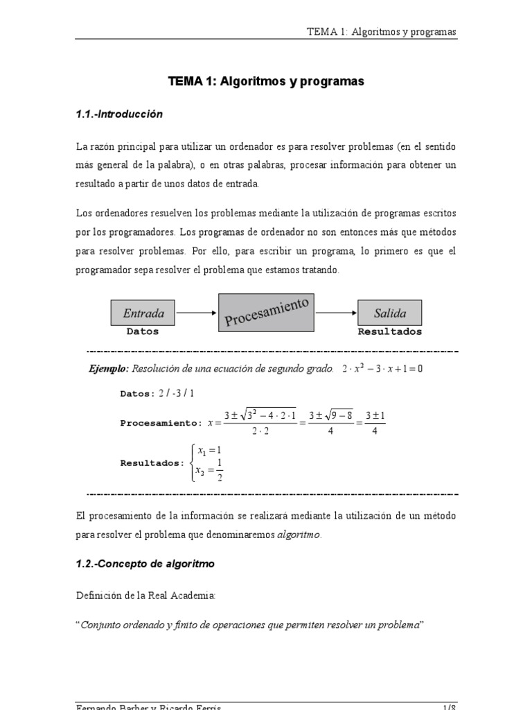AED Tema 01 | PDF | Algoritmos | Programación de computadoras