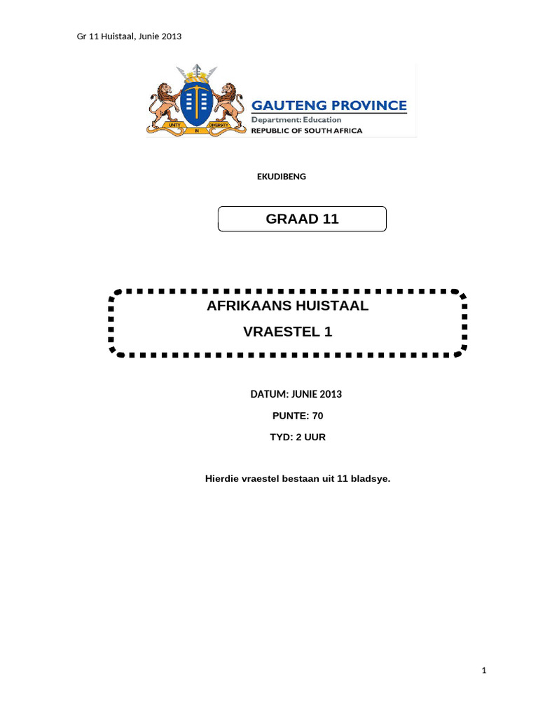 EKUDIBENG Vraestel | PDF