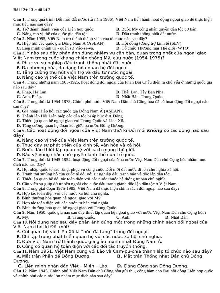 S 12 - Bài 12+ 13 HkII | PDF