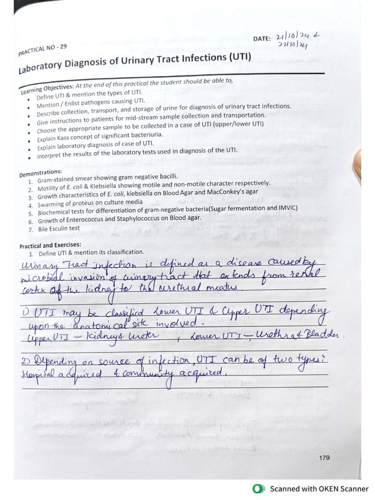 Lab Diagnosis of UTI | PDF