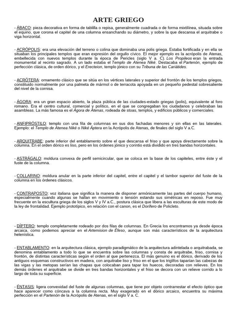 Vocabulario de Arte (Por Temas).Docx Olga | PDF | Arquitectura gótica ...