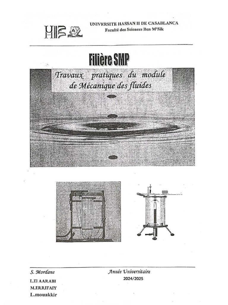 Polycopié Du TP Mécanique Des Fluides 2024-2025 - Compressed | PDF