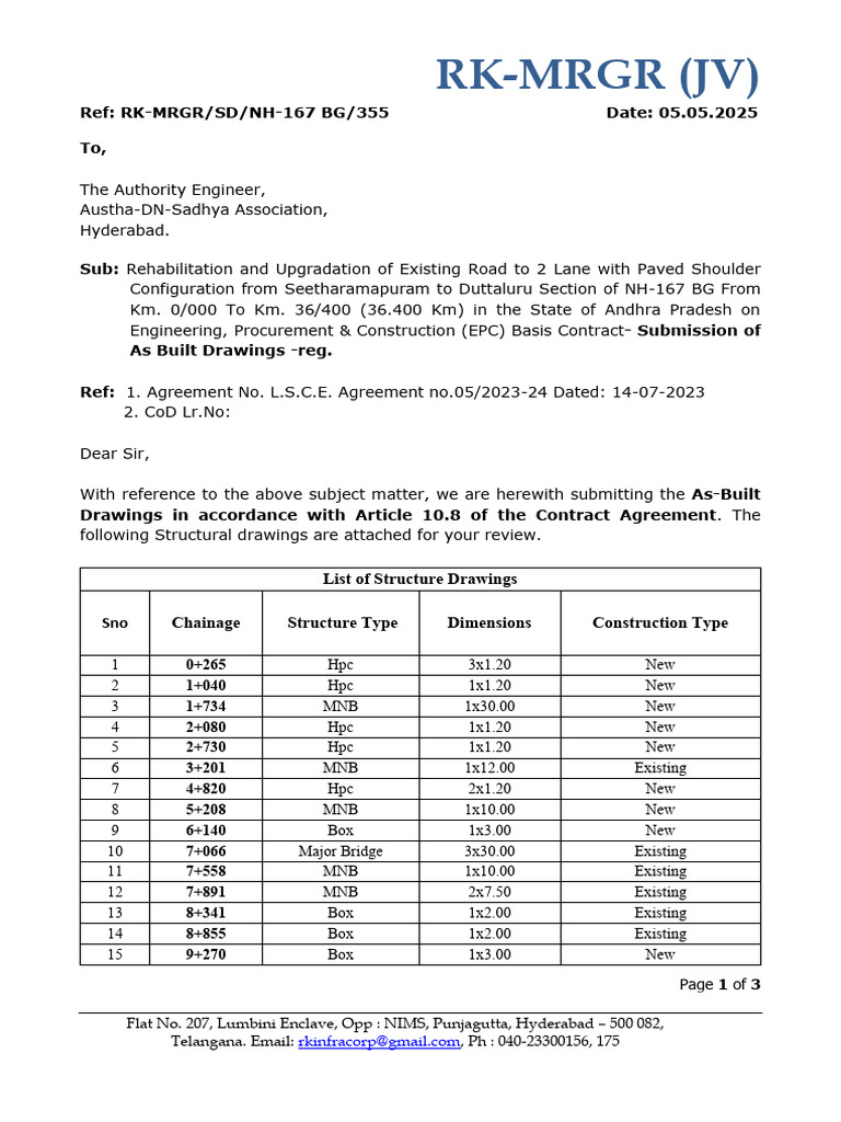 355-Submission of As Built Drawings | PDF