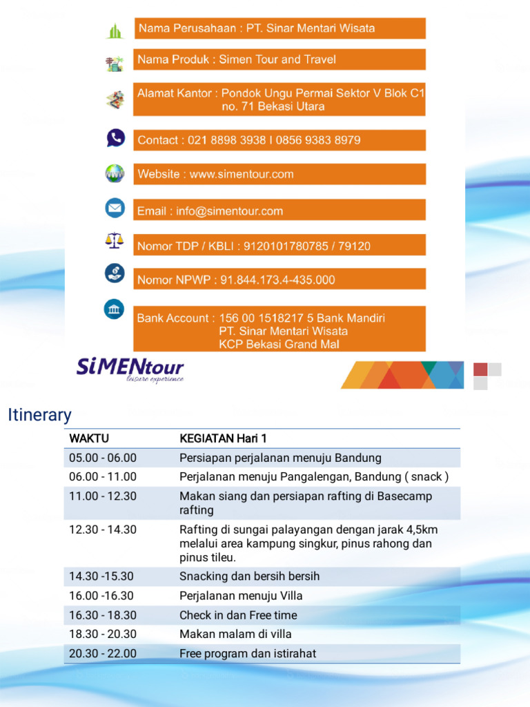 Pangalengan Fun Tour 2D1N | PDF