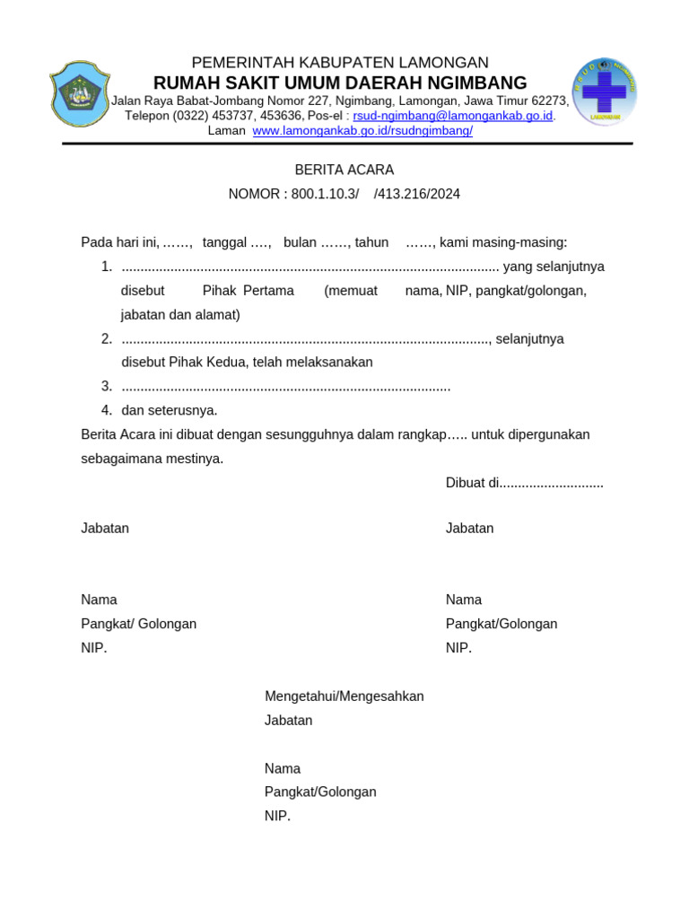 Template Berita Acara Keuangan | PDF