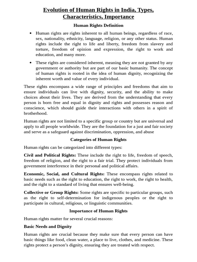 Human Rights Evolution in India | PDF | Human Rights | Rights