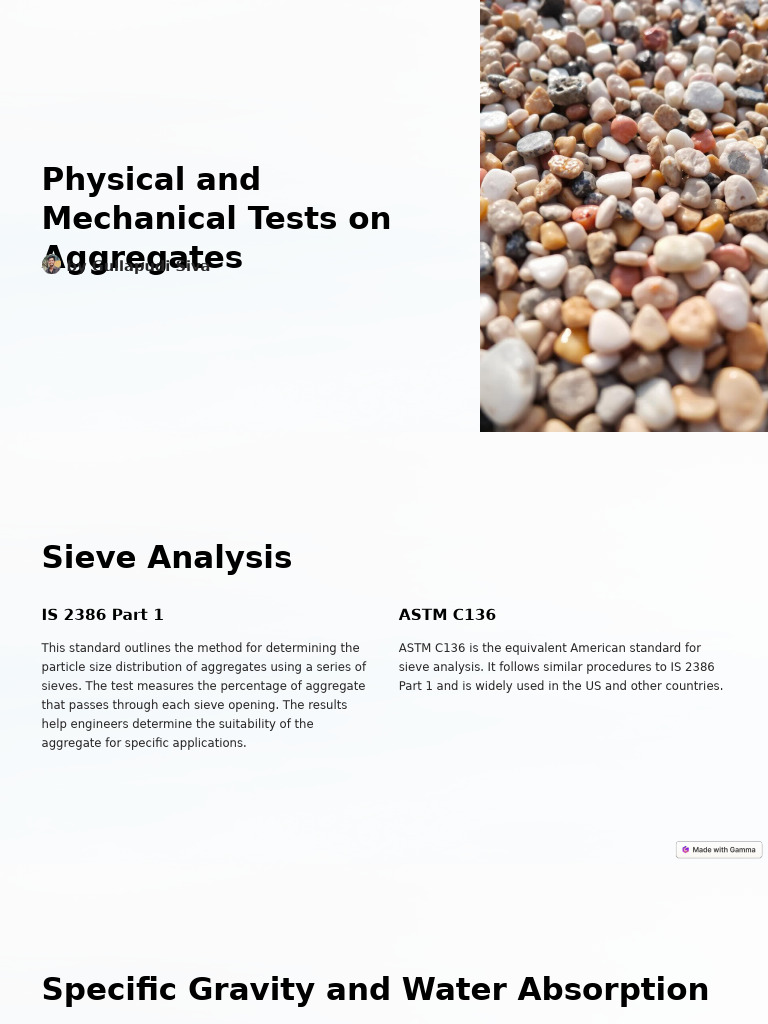 Physical and Mechanical Tests On Aggregates | PDF | Materials ...