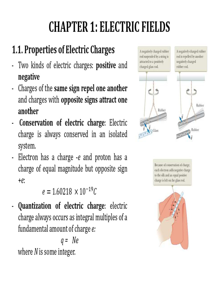 Microsoft PowerPoint - Chapter 1 | PDF | Electric Charge | Electric Field