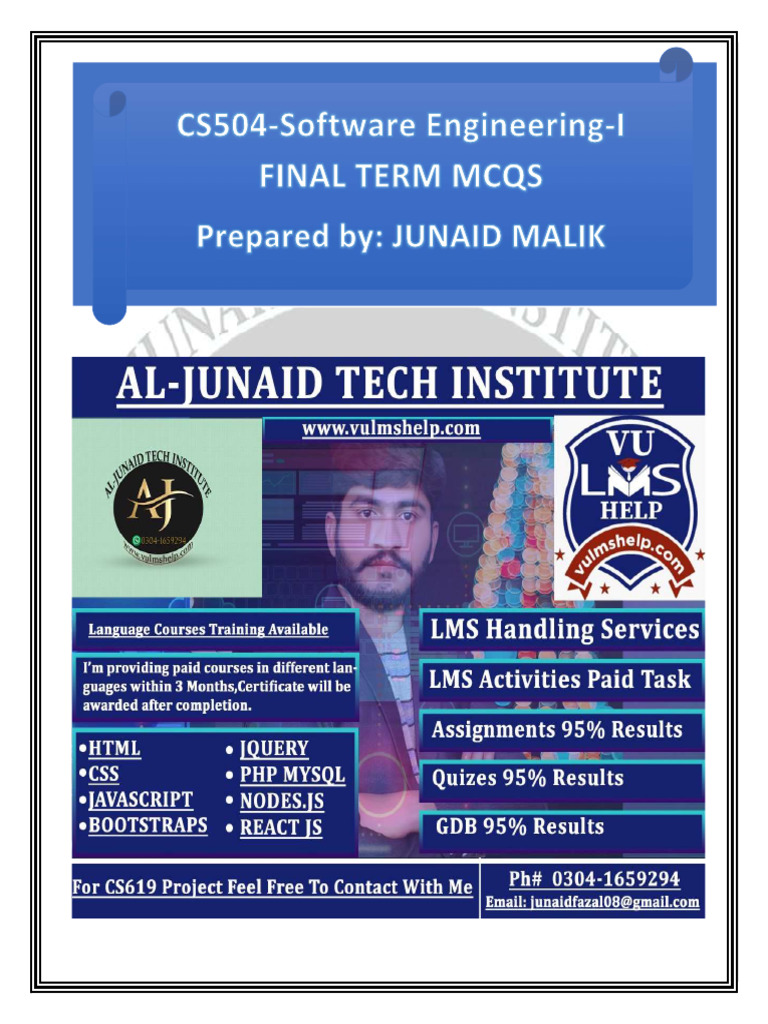 Cs504 Final Term Solved Mcqs by Junaid-1 | PDF | Computer Program | Programming