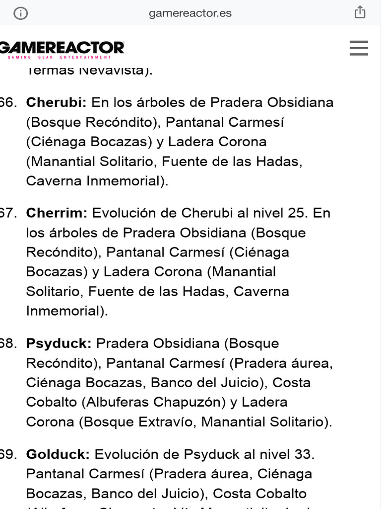 Dónde Están Todos Los Pokémon de Leyendas Arceus POKÉDEX COMPLETA | PDF