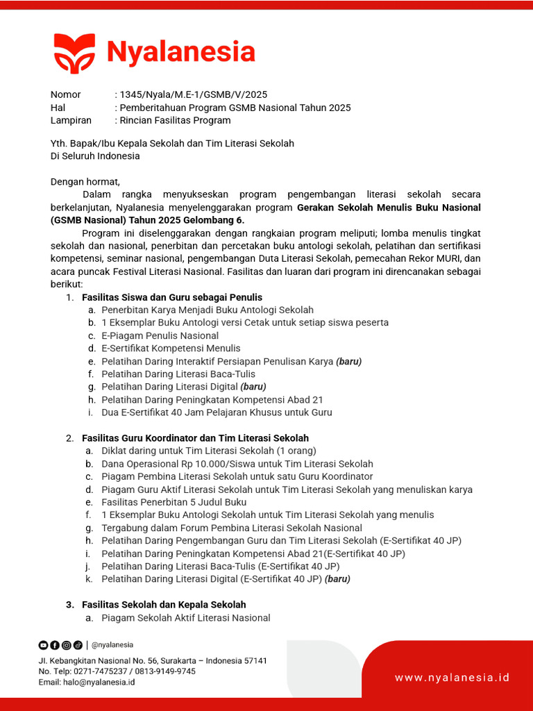 2. [Klik Kanan, Download] Surat Undangan GSMB Nasional Tahun 2025 ...