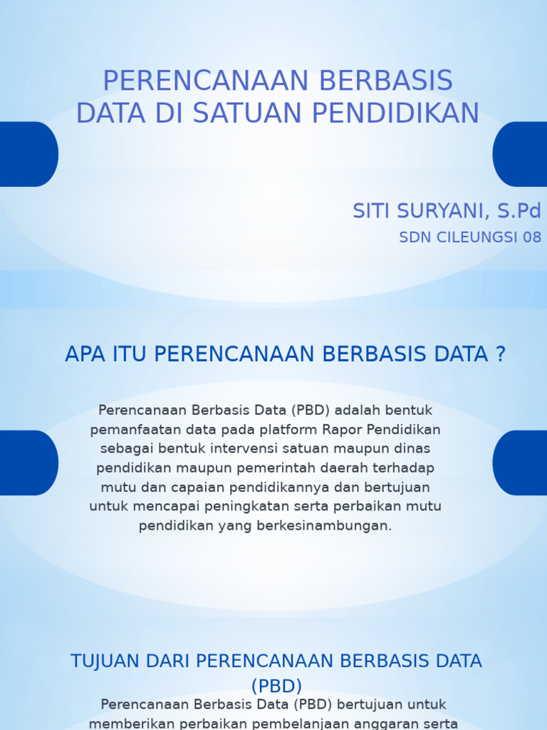 Perencanaan Berbasis Data | PDF