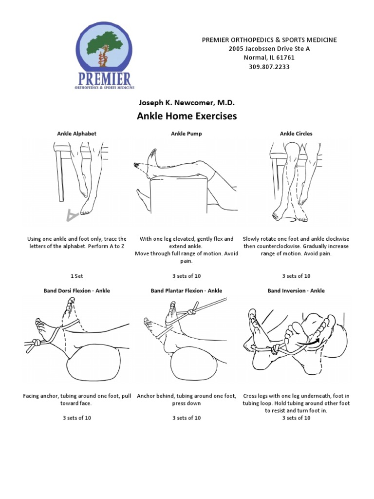 Ankle Home Exercises | PDF