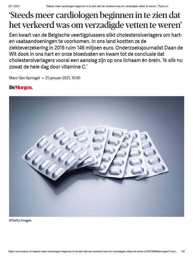Steeds Meer Cardiologen Beginnen in Te Zien Dat Het Verkeerd Was Om ...