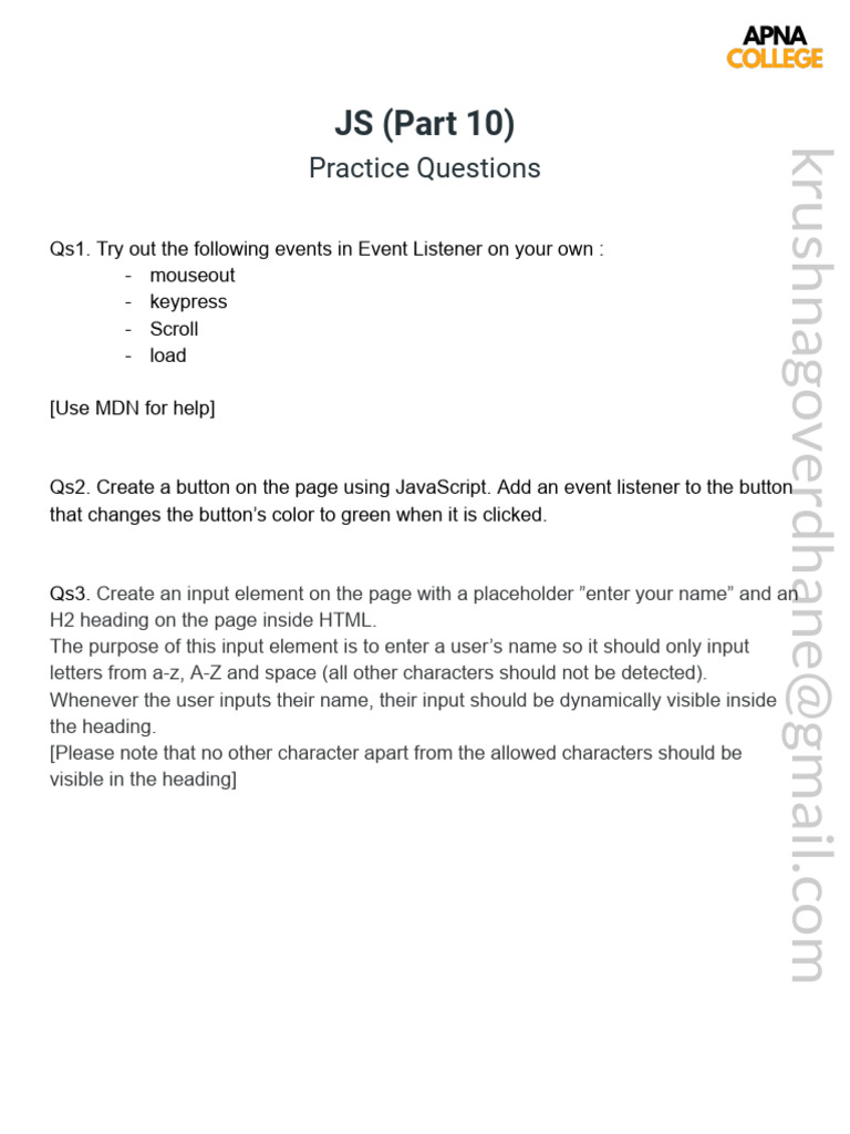 JS Part 10 (QS) | PDF