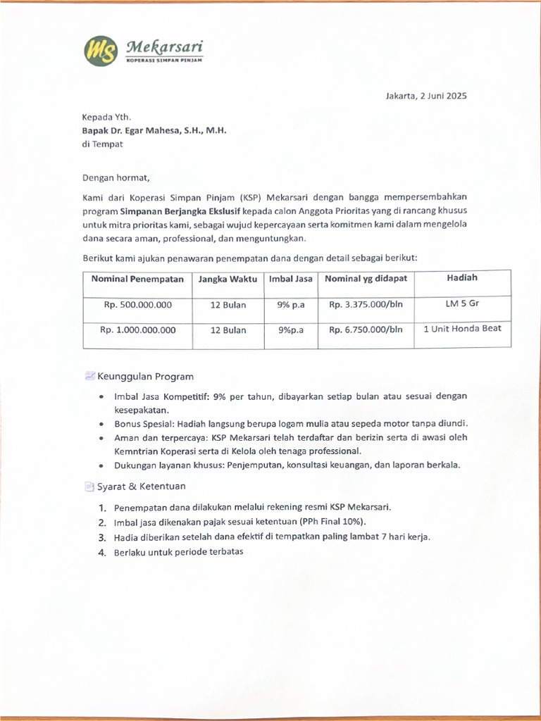 Surat Penawaran | PDF