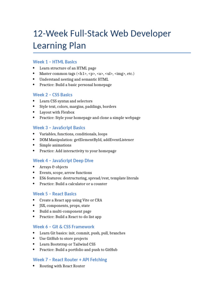 Full Stack Web Dev Roadmap | PDF