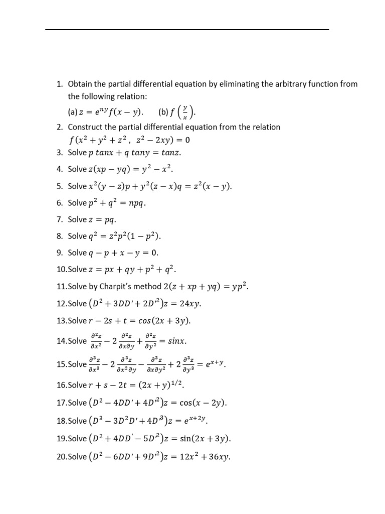 Tutorial Sheet U-3 | PDF