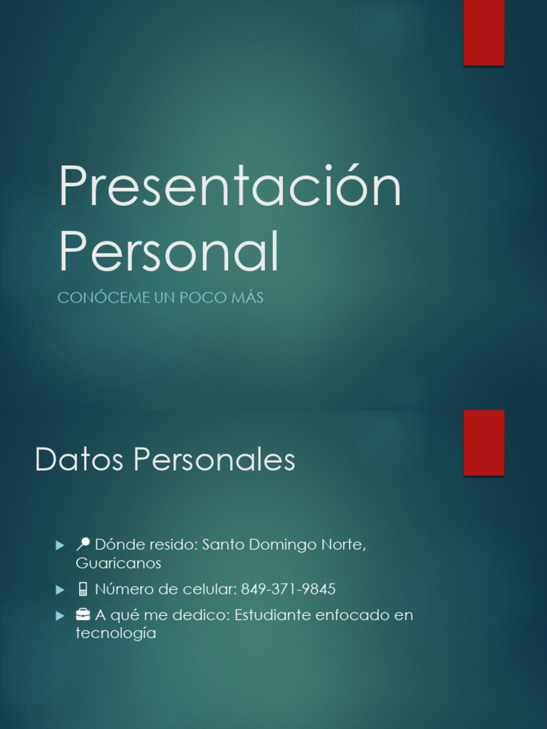 Presentación Personal | PDF