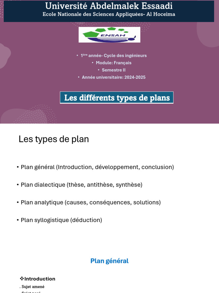 Types de Plans de Texte en Français | PDF | Preuve mathématique | Logique