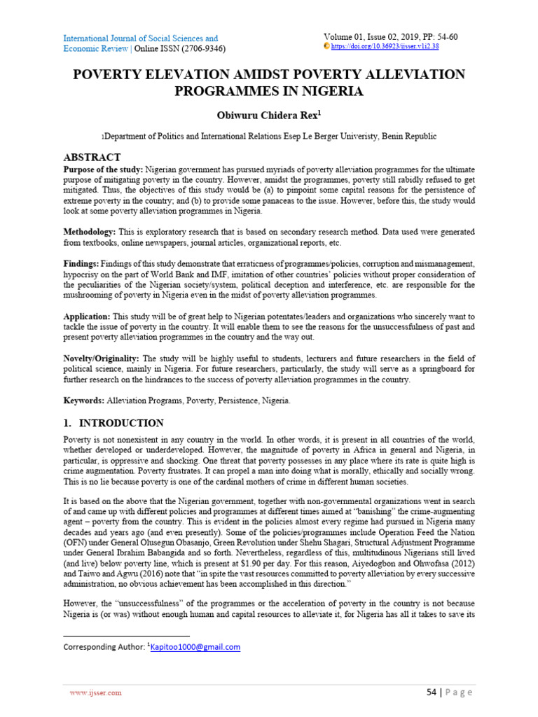 Poverty Elevation Amidst Poverty Allevia | PDF | Poverty | Poverty & Homelessness