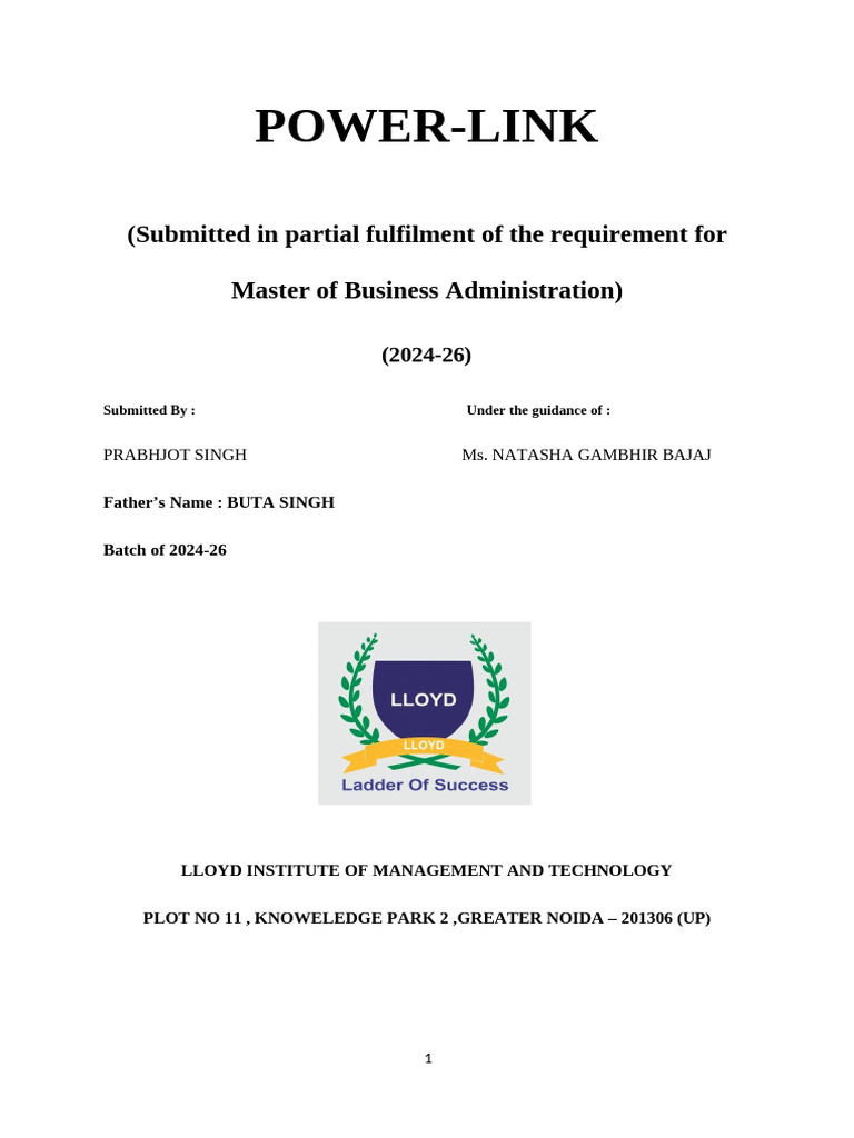 Prabhjot Singh Ev Power-Link 2 | PDF | Electric Vehicle | Feasibility Study