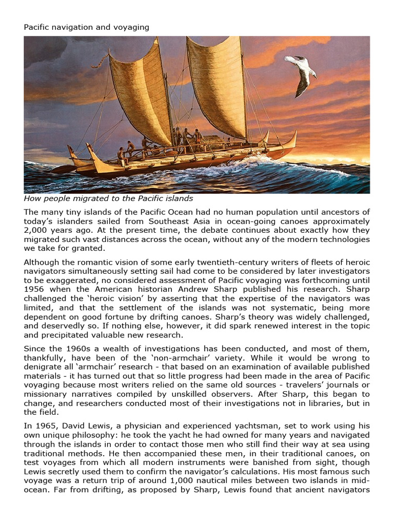 Pacific Navigation and Migration Insights | PDF | Pacific Ocean | Canoe