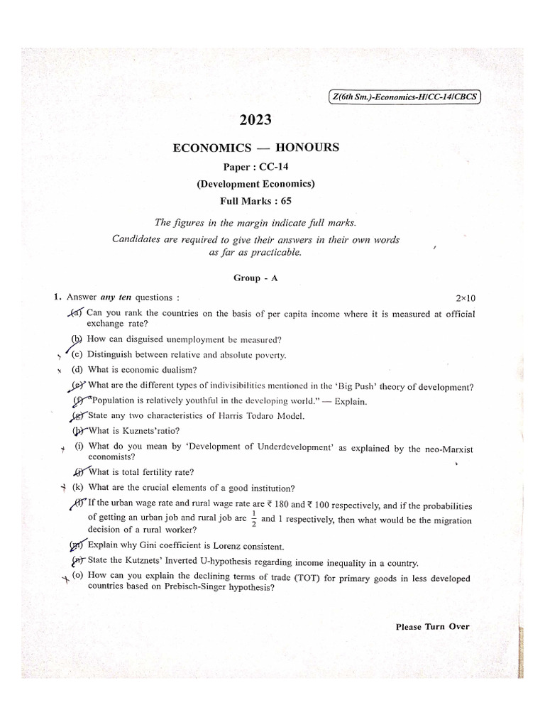 CU Paper Dev (Core) 2023 | PDF