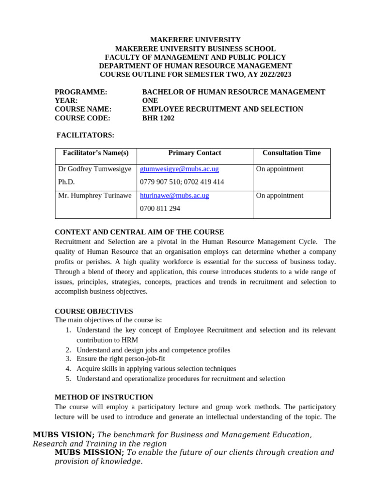Employee Recruitment and Selection Course | PDF | Recruitment | Human ...