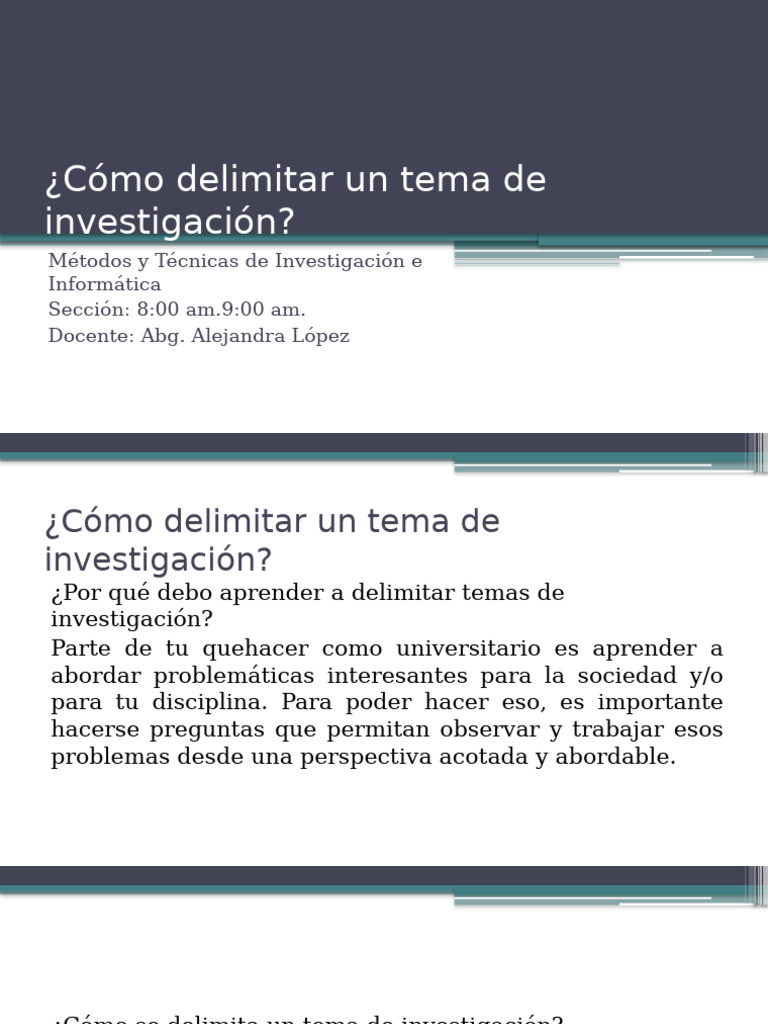 ¿Cómo Delimitar Un Tema de Investigación | PDF | Pequeñas y medianas ...