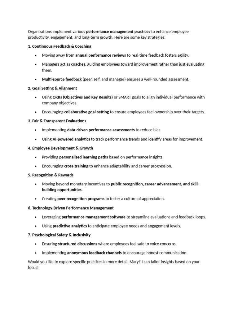 Effective Performance Management Strategies | PDF