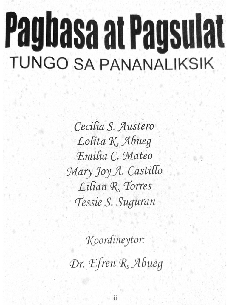 Pagbasa at Pagsulat Tungo Sa Pananaliksik Part 1 | PDF
