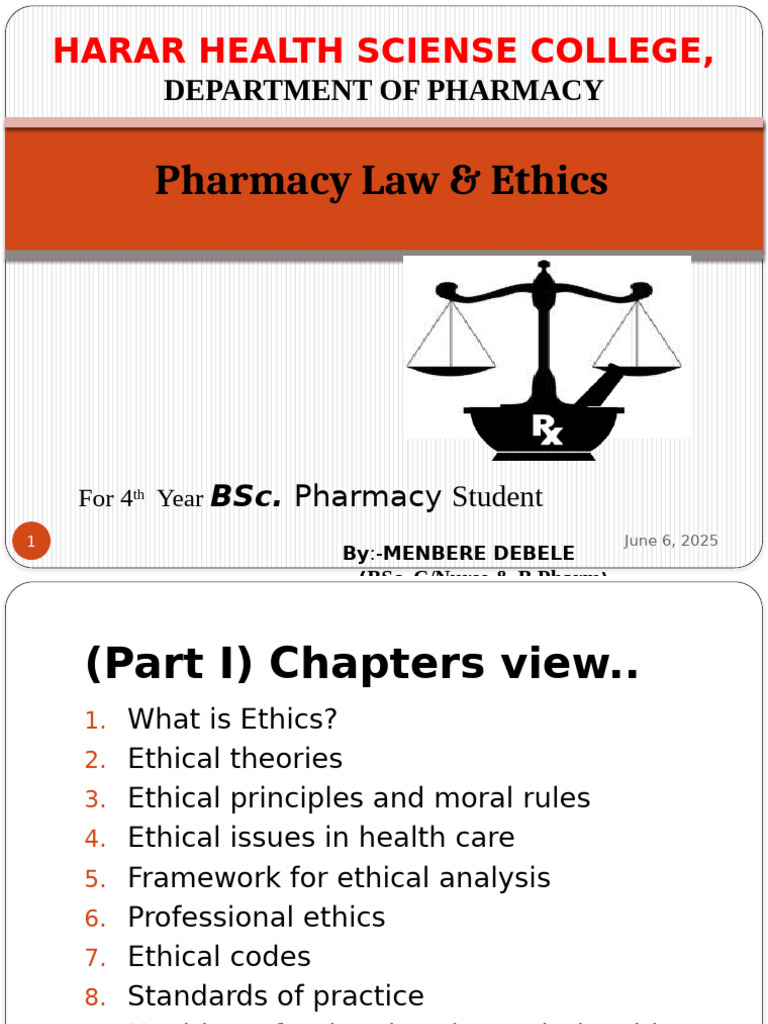 Pharmacy Law and Ethics Overview | PDF | Pharmacy | Autonomy