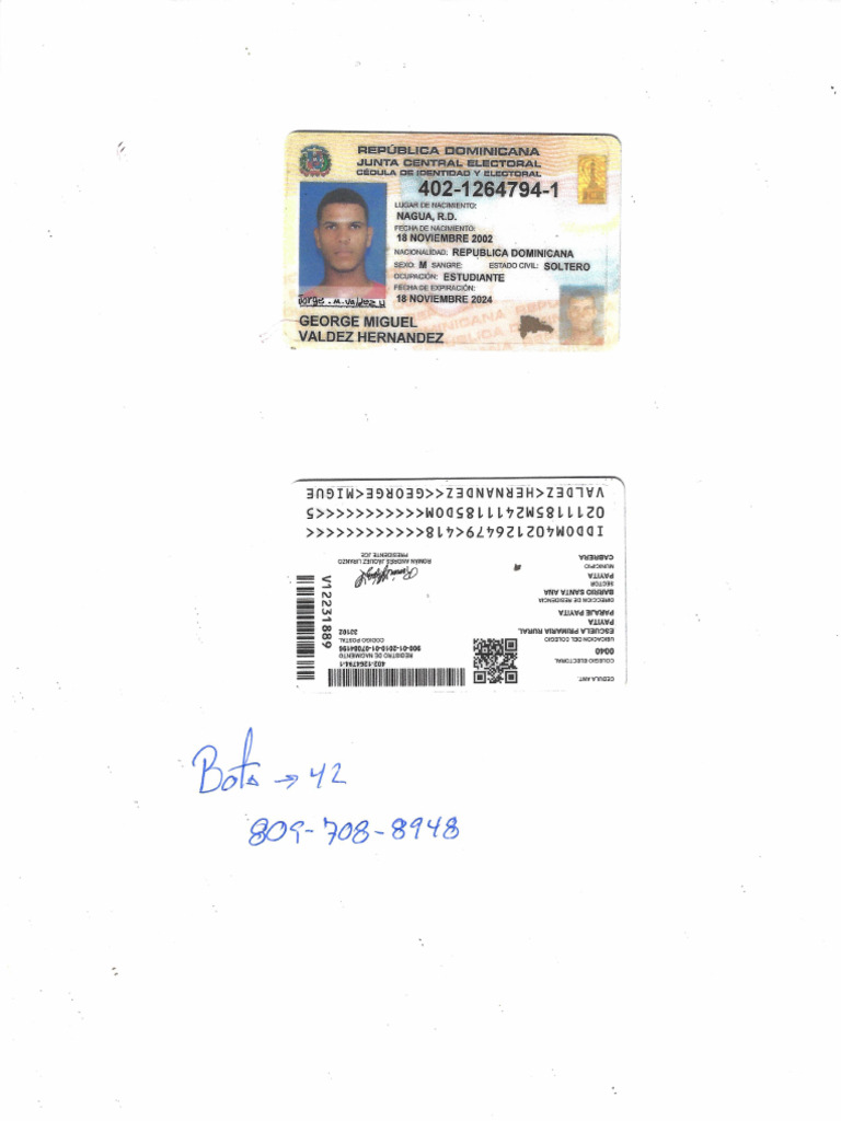 Cedula George Miguel Valdez | PDF