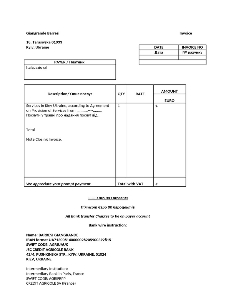 Invoice ITLC 12.19 | PDF