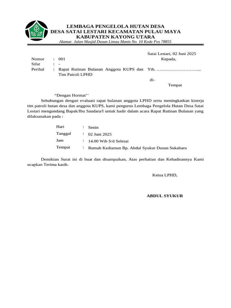 Undangan LPHD - 105105 | PDF