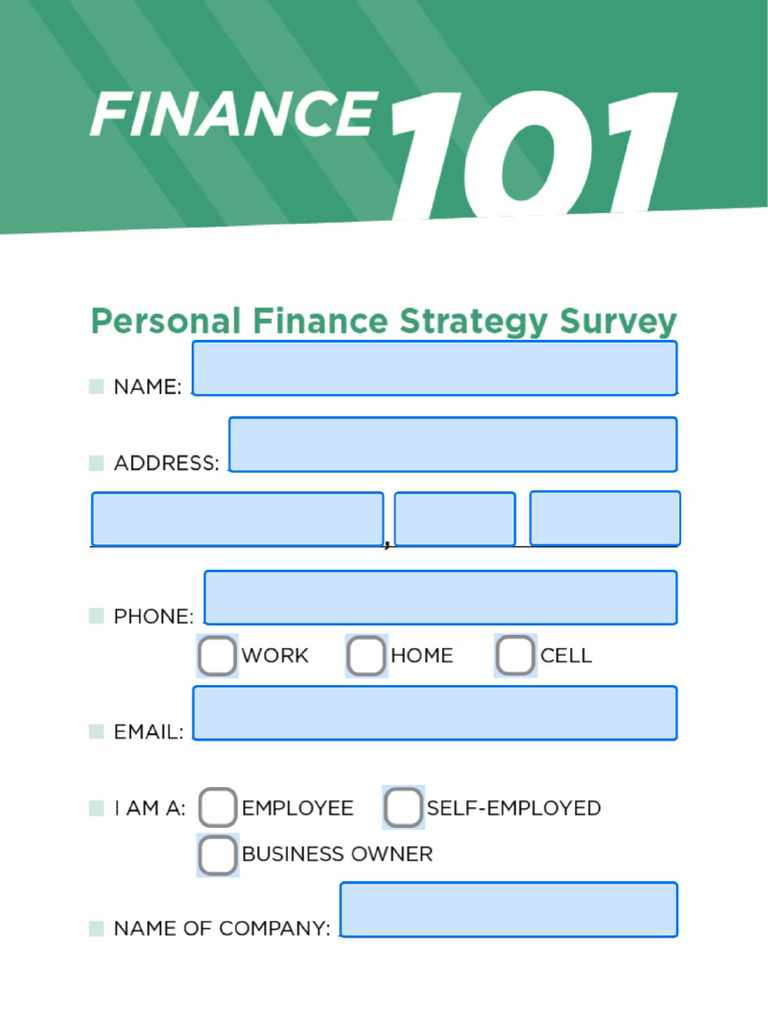 Finance Survey Form Full Page (Recovered) | PDF
