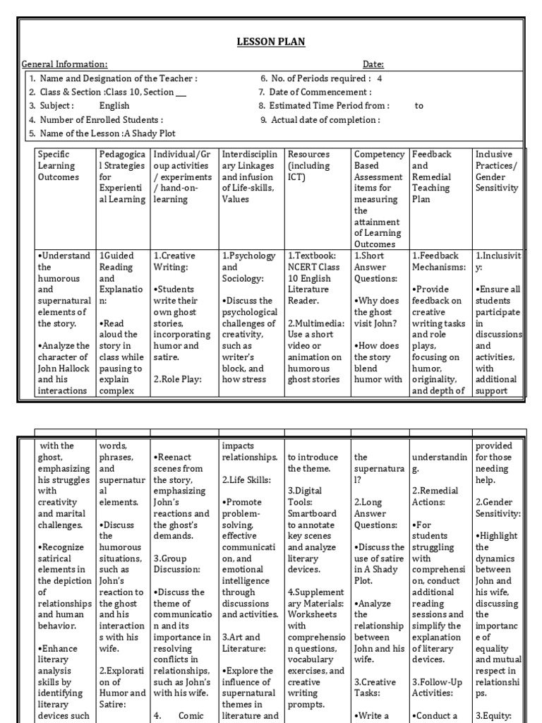 ENGISH | PDF | Lesson Plan | Creativity