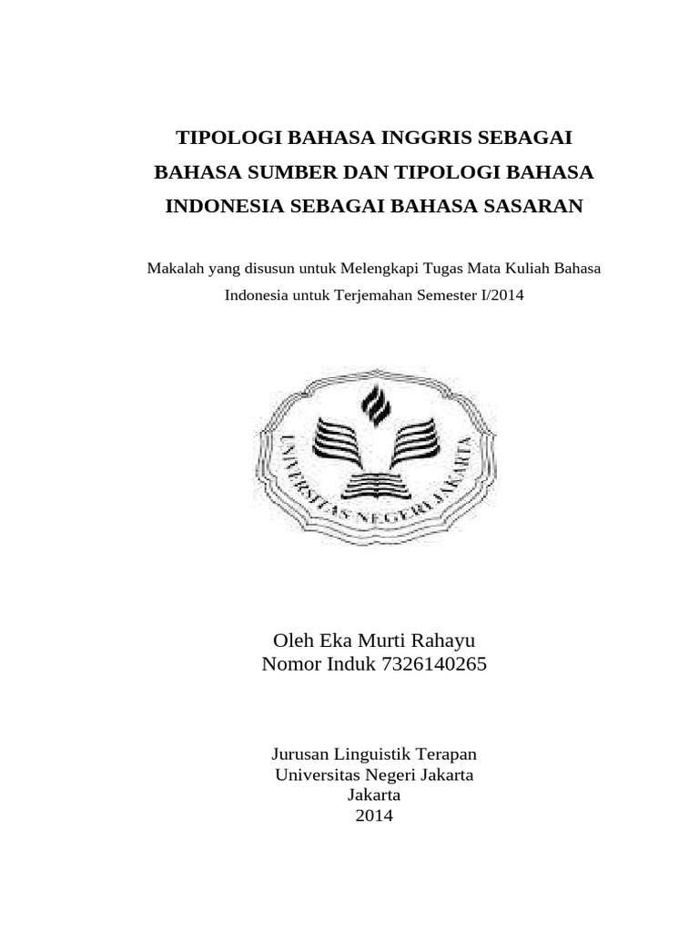 Tipologi Dan Susunan Kata Bahasa Indonesia | PDF